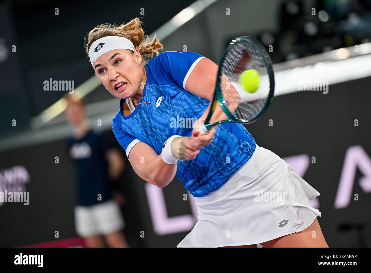 LINZ, AUSTRIA -JANUARY 30: Anna Blinkova action in her match against ...