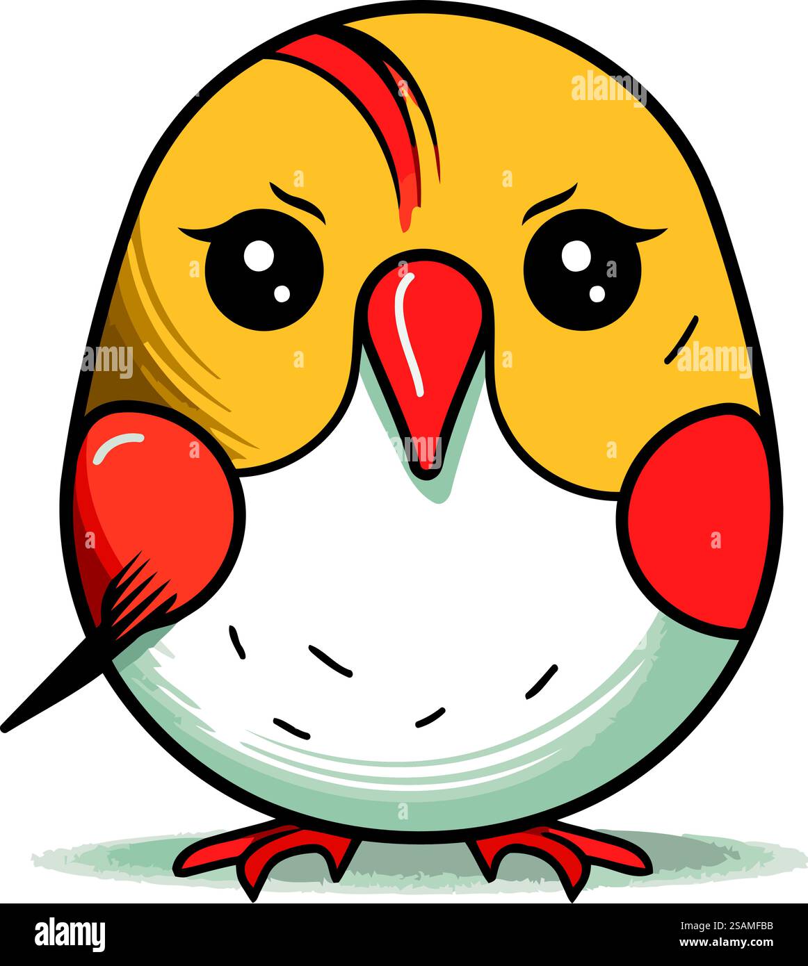 Cute cartoon little bird isolated on white background. Vector ...