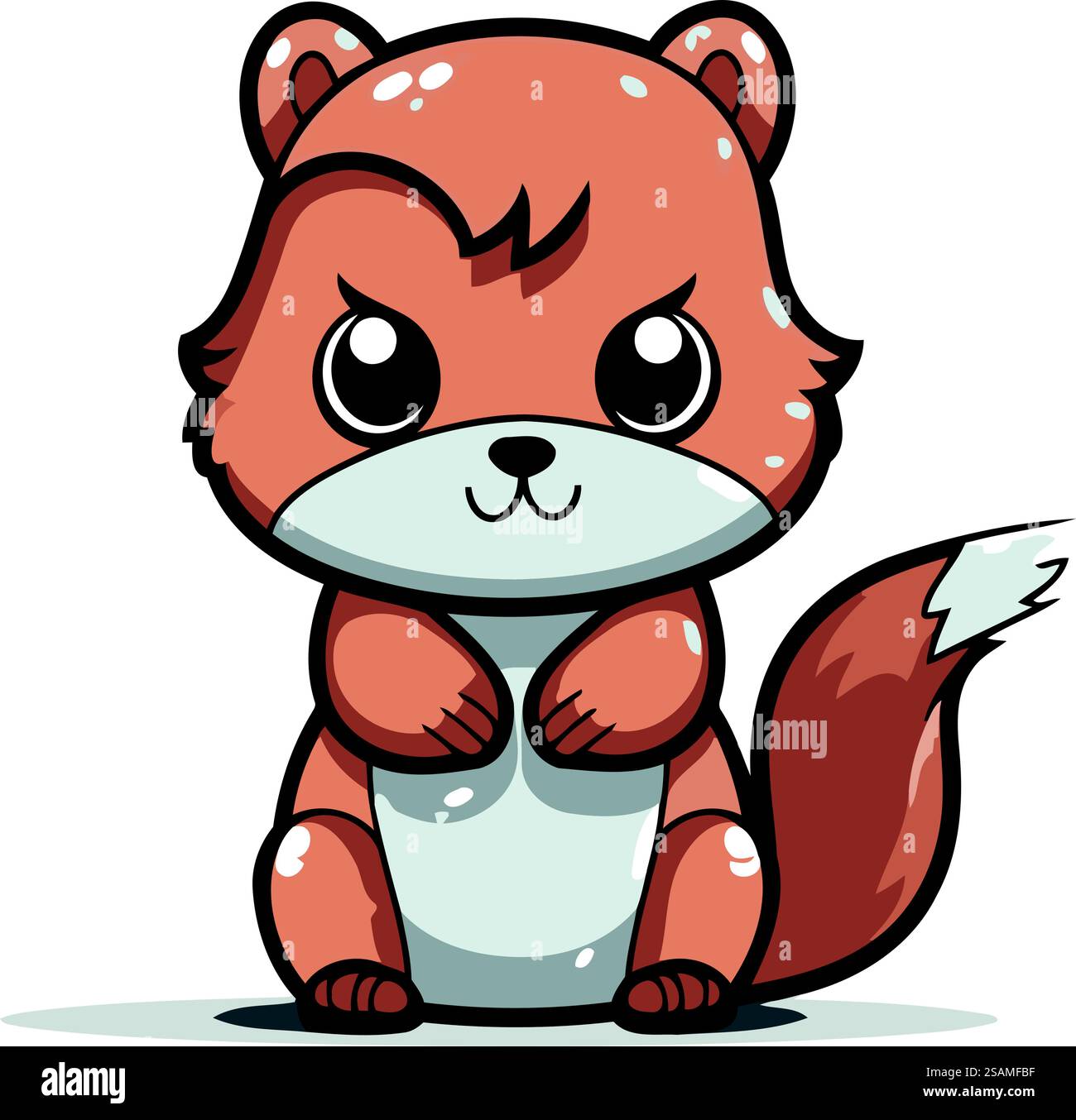 Cute cartoon chipmunk isolated on white background. Vector illustration ...