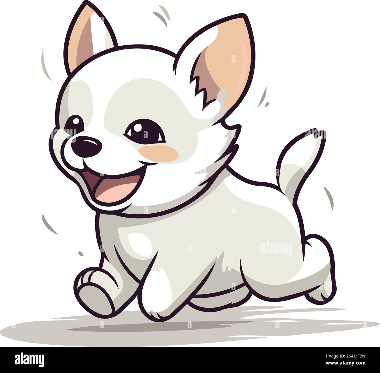 Cute little chihuahua puppy running. Vector illustration Stock Vector ...
