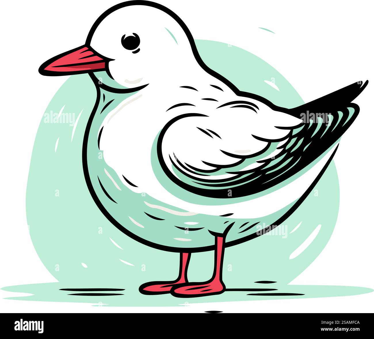 Vector illustration of a seagull on a white background. Vector ...
