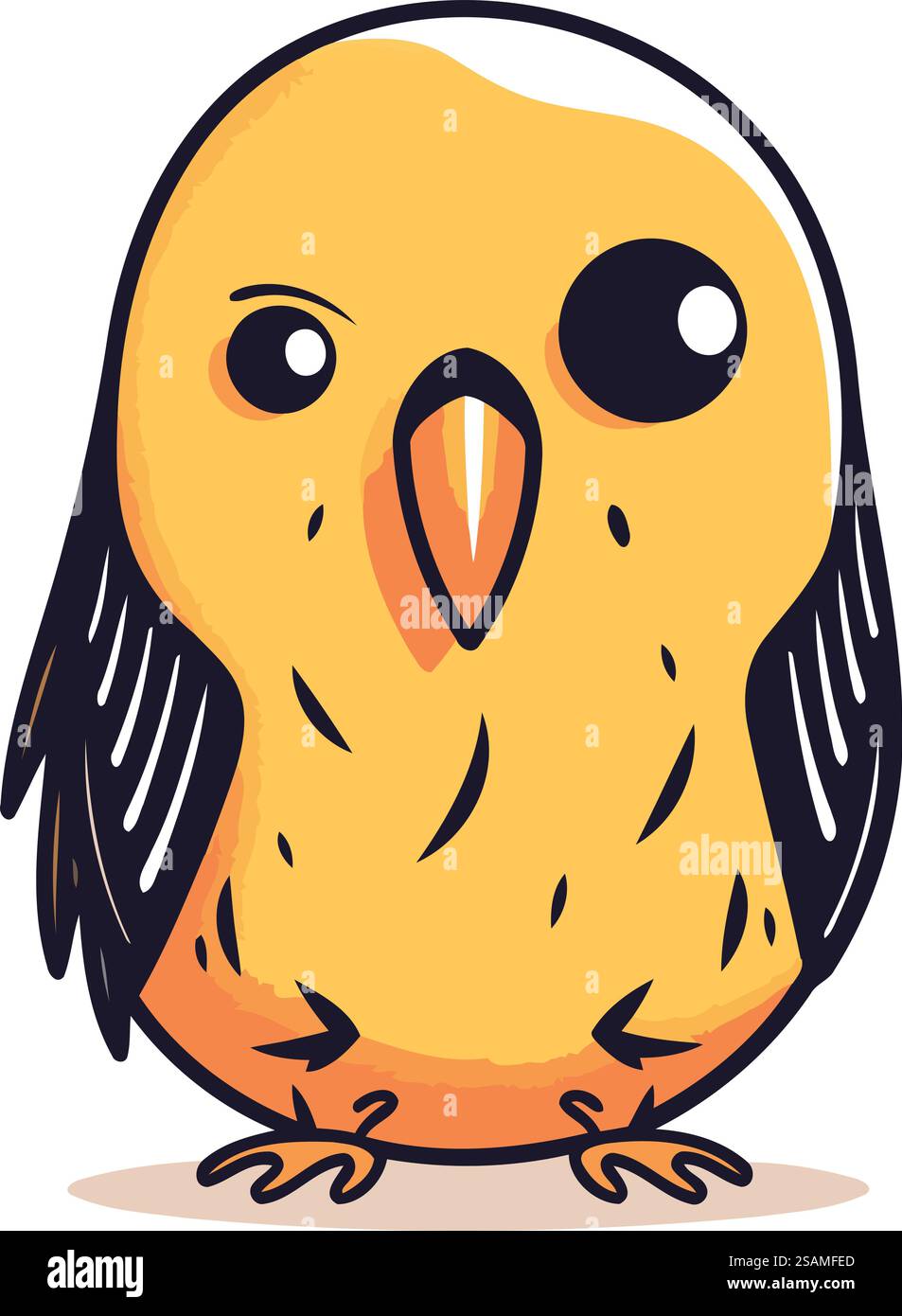Cute cartoon parrot isolated on white background. Vector illustration ...