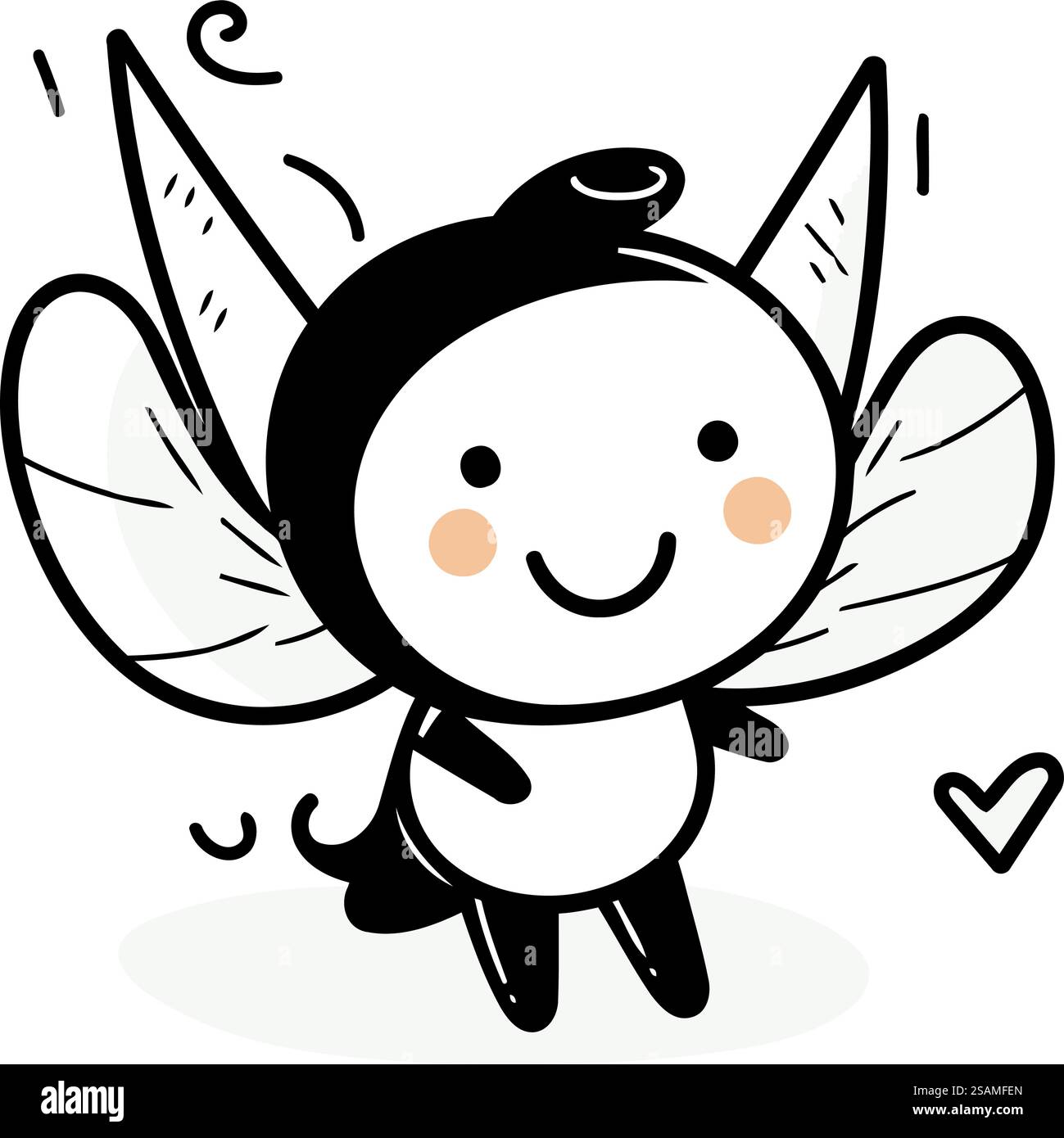 Cute cartoon fly. Vector illustration isolated on a white background ...