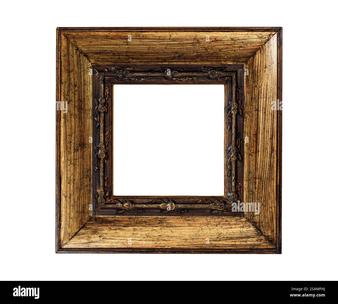 Floral golden square frame hi-res stock photography and images - Alamy