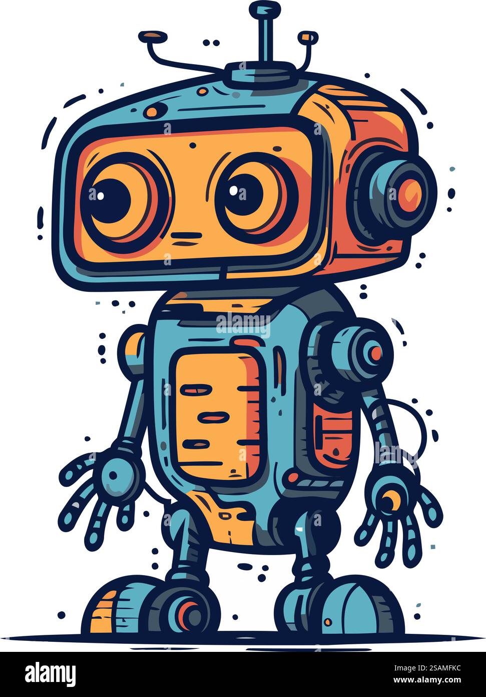 Cartoon robot. Vector illustration of a robot. Cute robot Stock Vector ...