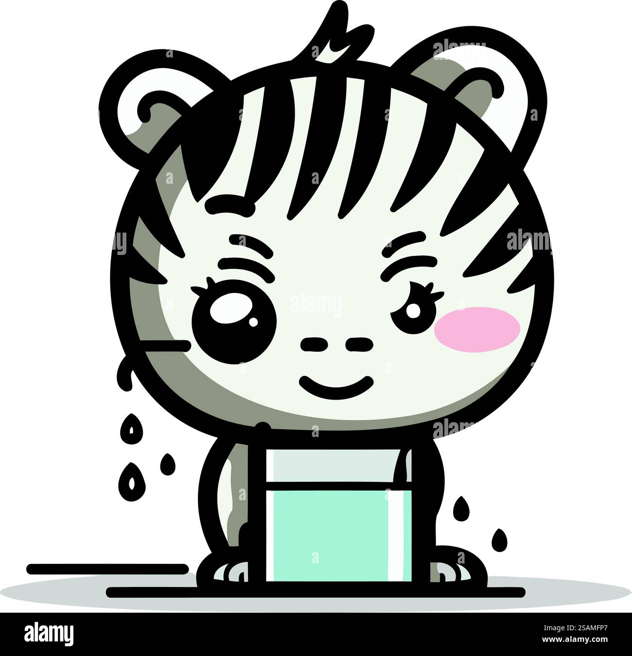 Cute Zebra Cartoon Mascot Character Vector Illustration Stock Vector ...