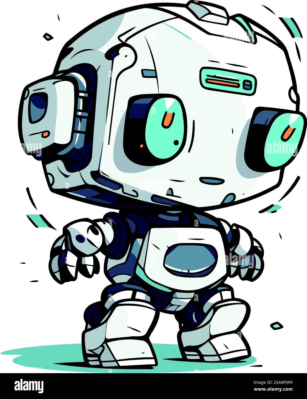 Cartoon robot. Vector illustration of a cartoon robot. Cute robot Stock ...