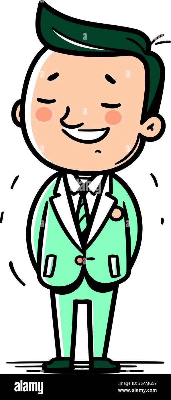 Smiling Businessman Wearing Suit Vector Cartoon Character Illustration ...
