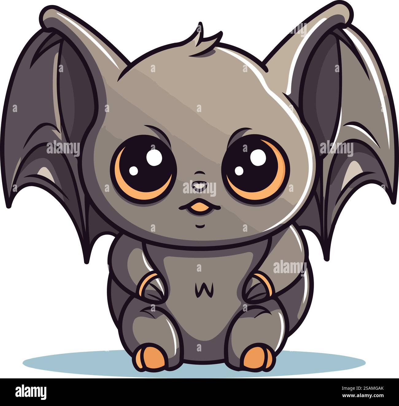 Cute cartoon baby bat isolated on white background. Vector illustration ...
