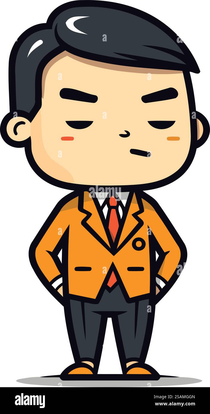 Businessman Wearing Suit Cartoon Vector Illustration Stock Vector Image ...