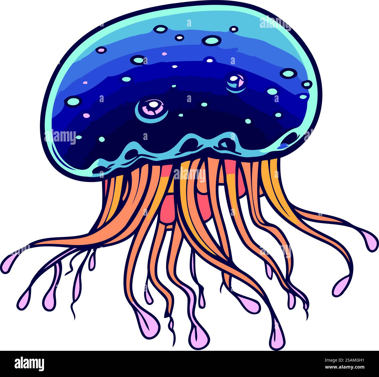 Jellyfish icon. Cartoon illustration of jellyfish vector icon for web ...
