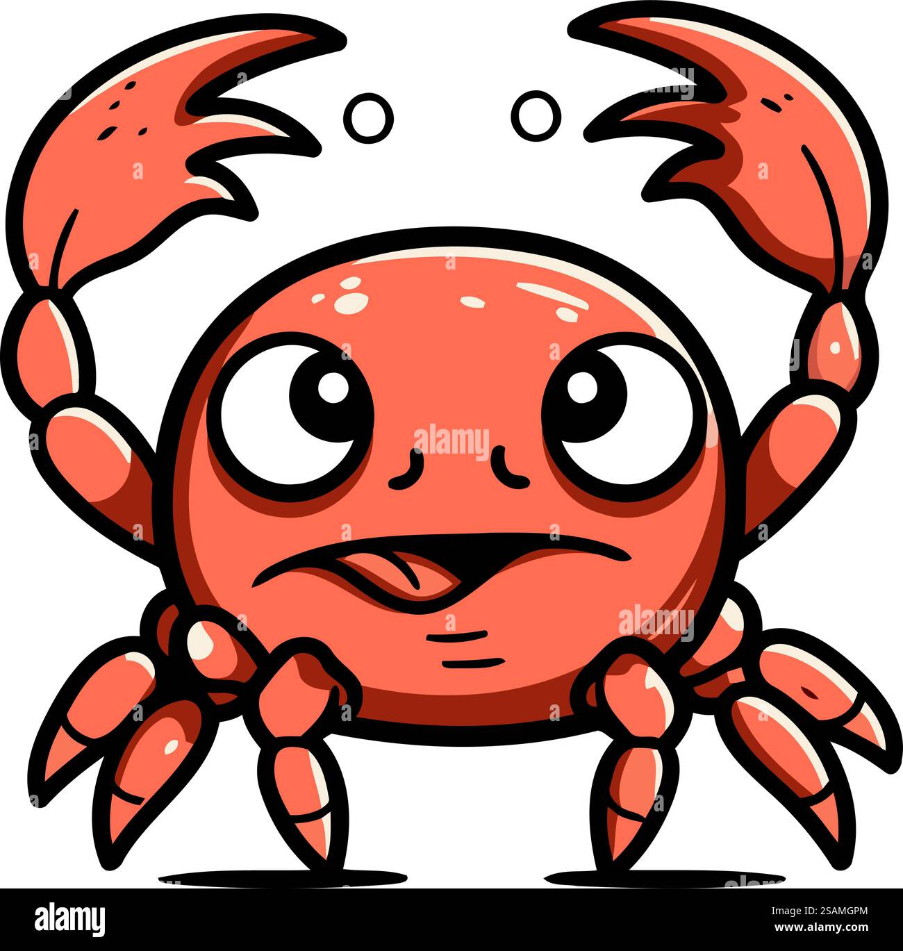 Cute cartoon crab character. Vector illustration of a funny crab Stock ...