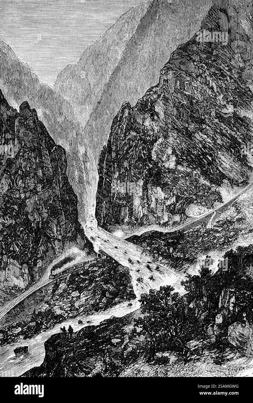 Railway subway under a tributary of the Fiume Tagliamento, part of the ...