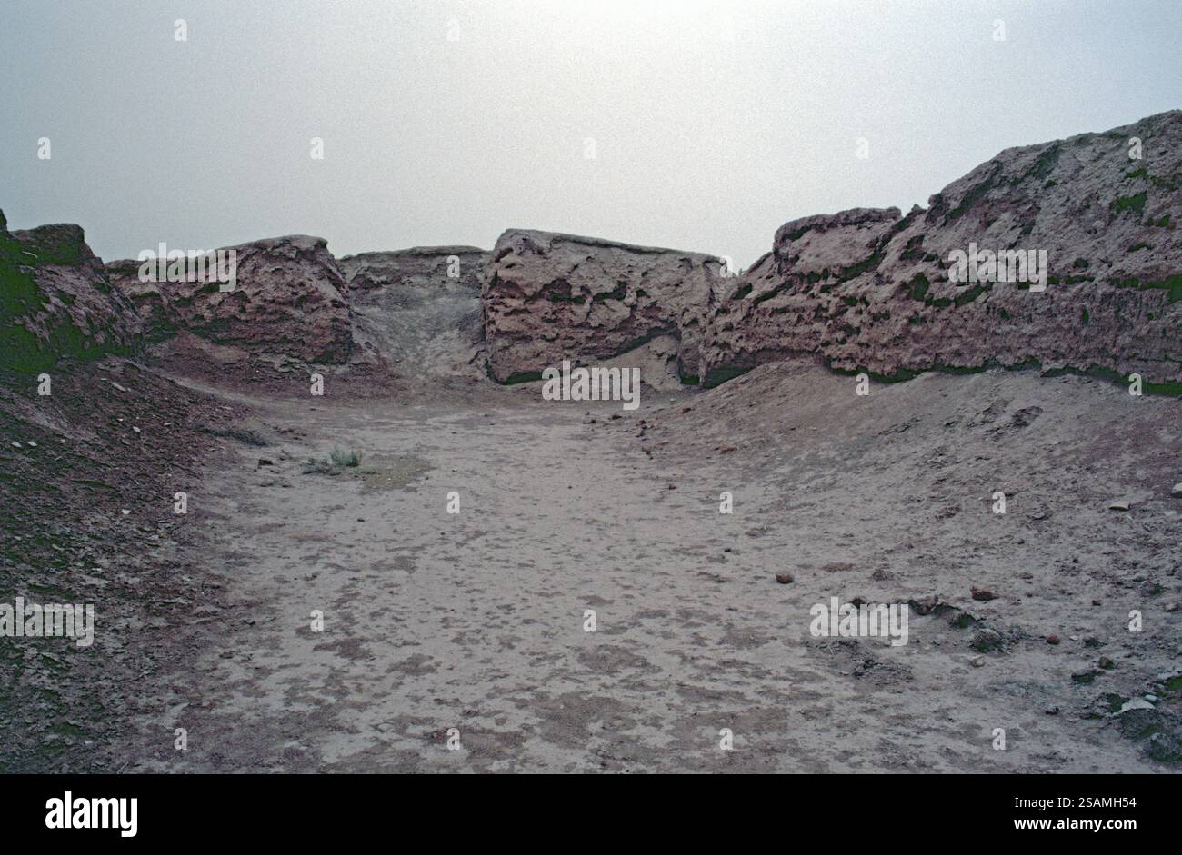 School with benches for children at the sides, ruins of Mari, today ...