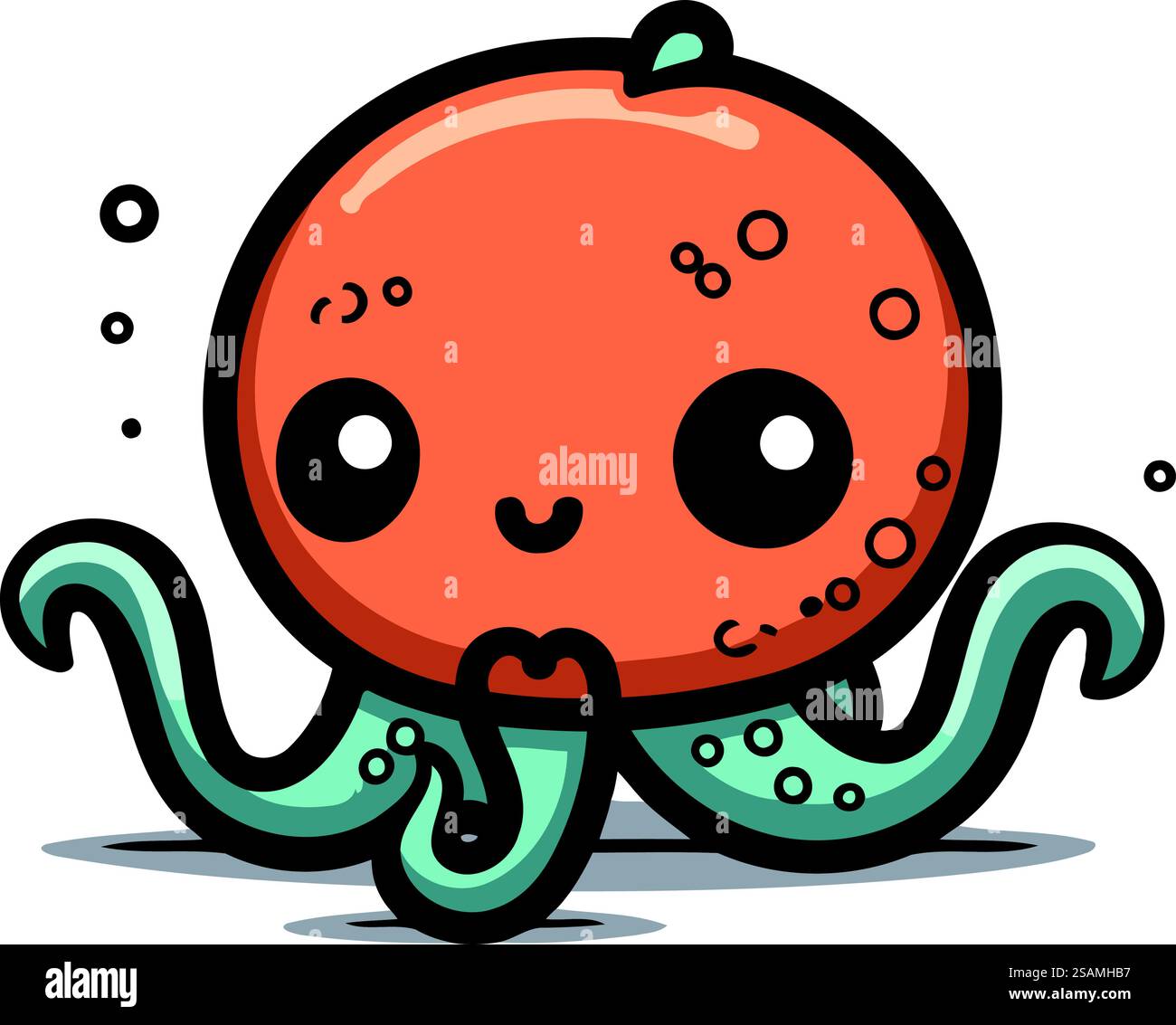 Octopus cartoon character vector illustration. Cute octopus mascot ...