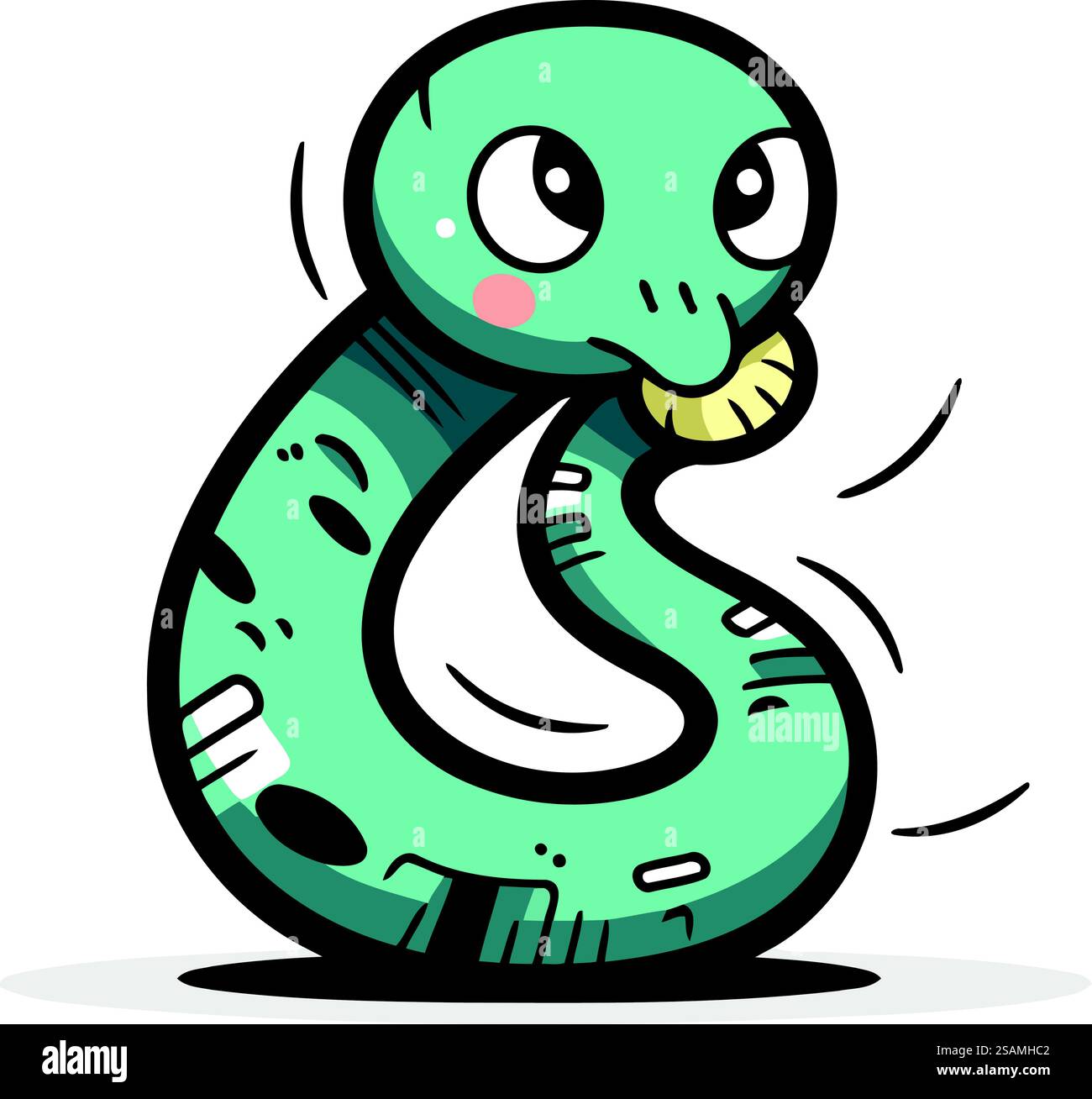 Cute cartoon snake. Vector illustration. Isolated on white background ...
