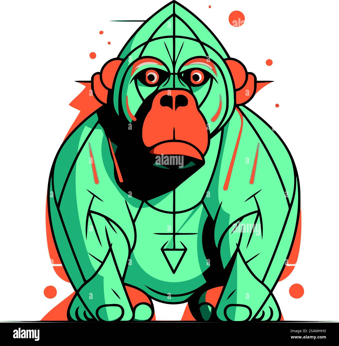Gorilla zodiac sign. Cartoon style. Vector illustration Stock Vector ...