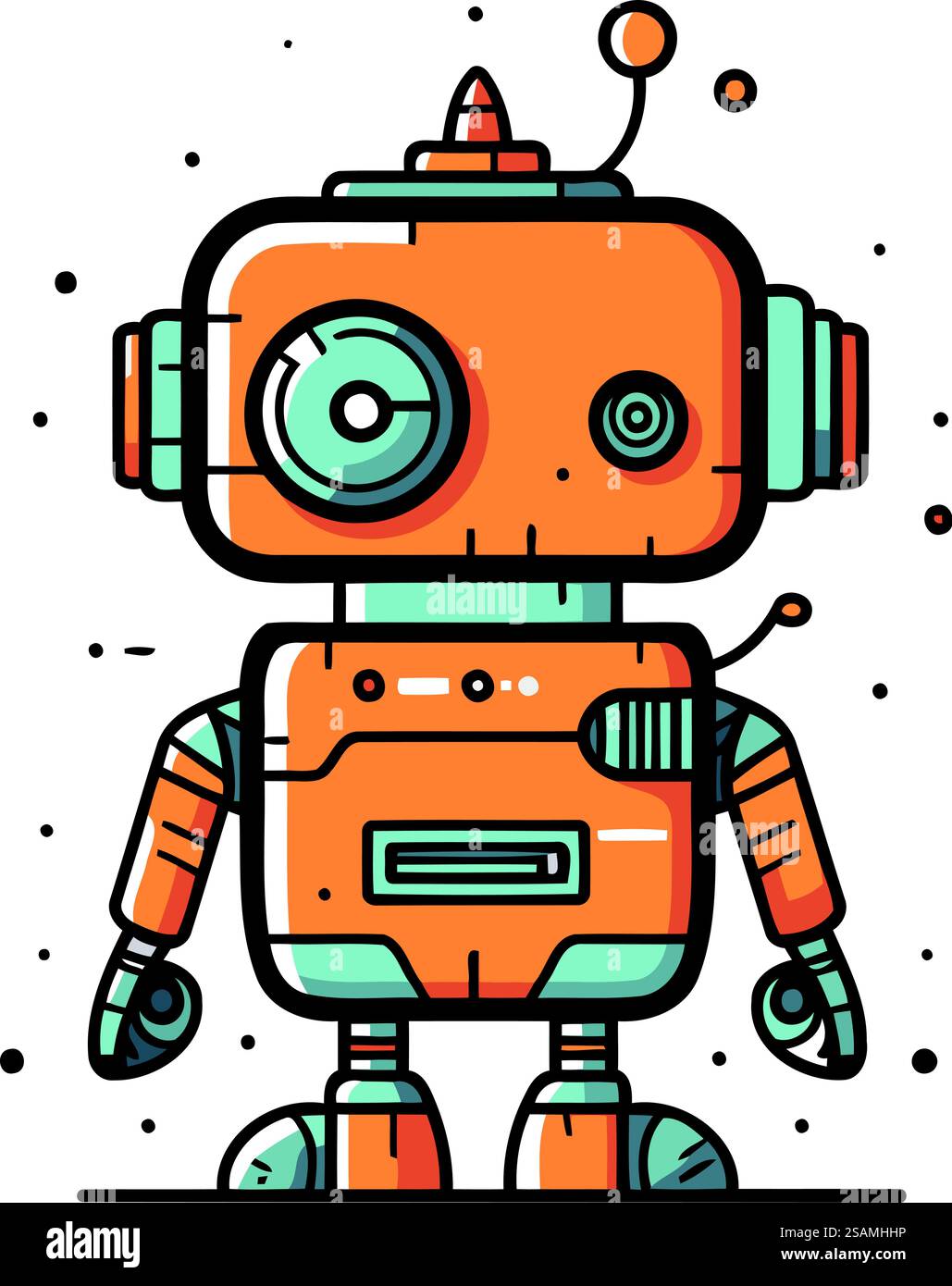 Cartoon humanoid robot in Cut Out Stock Images & Pictures - Alamy