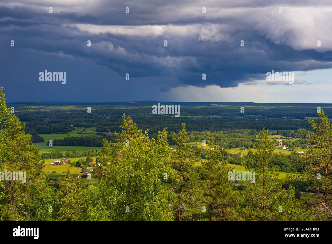 Partial rain in panorama Stock Photo - Alamy