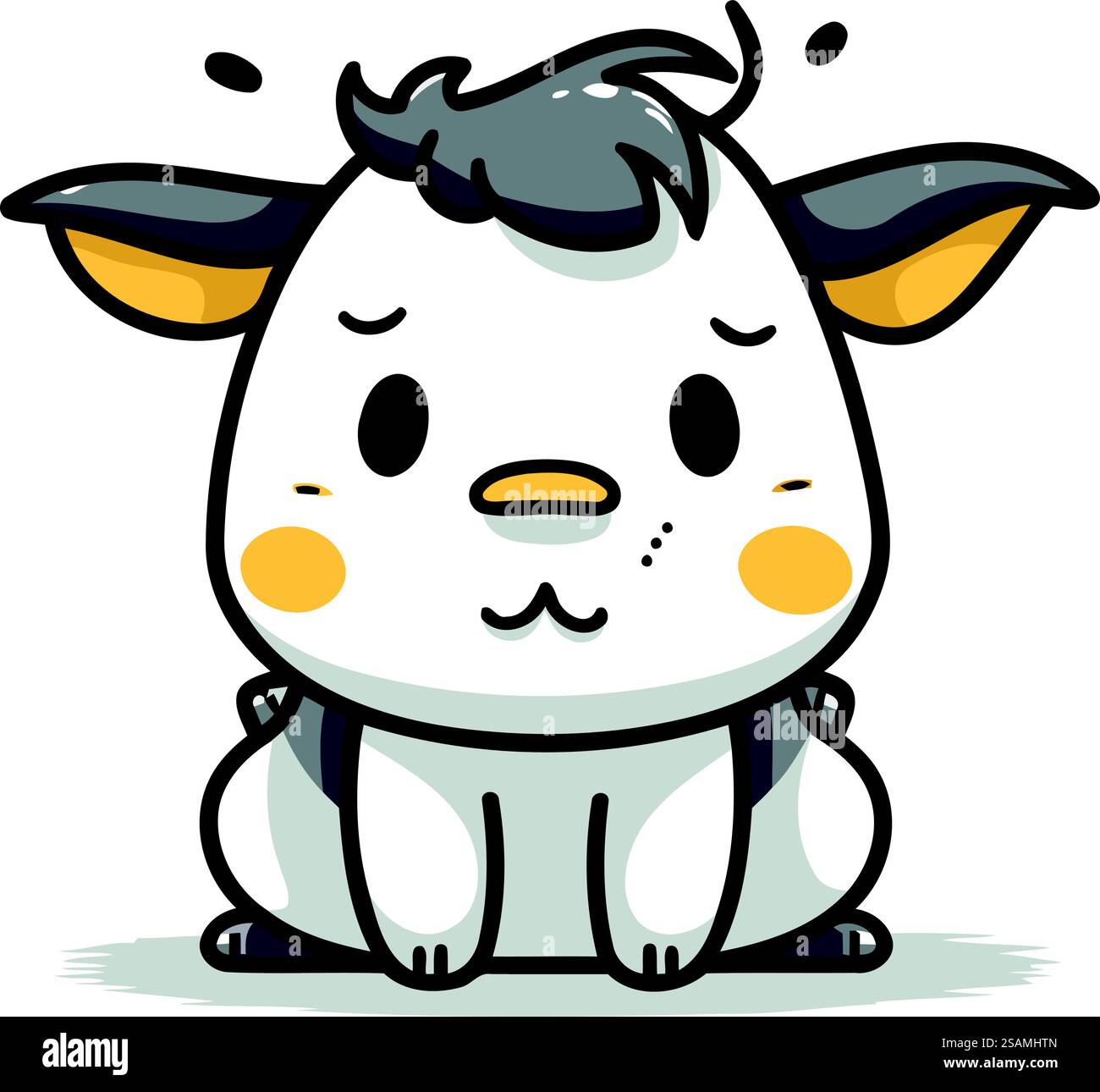 Cute cartoon cow. Vector illustration. Isolated on white background ...
