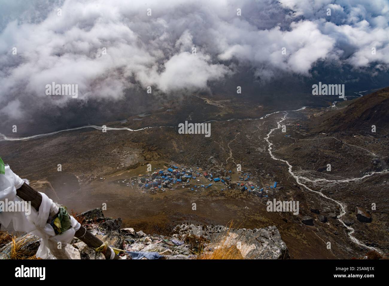 Aerial View of Kyanjin Gompa Village in Langtang Region of Himalayas in Nepal Stock Photo - Alamy