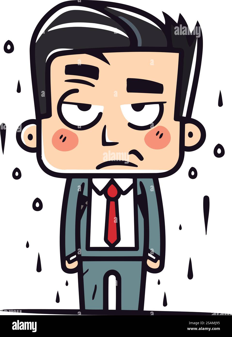 Businessman feeling sad. Vector illustration in a flat cartoon style ...