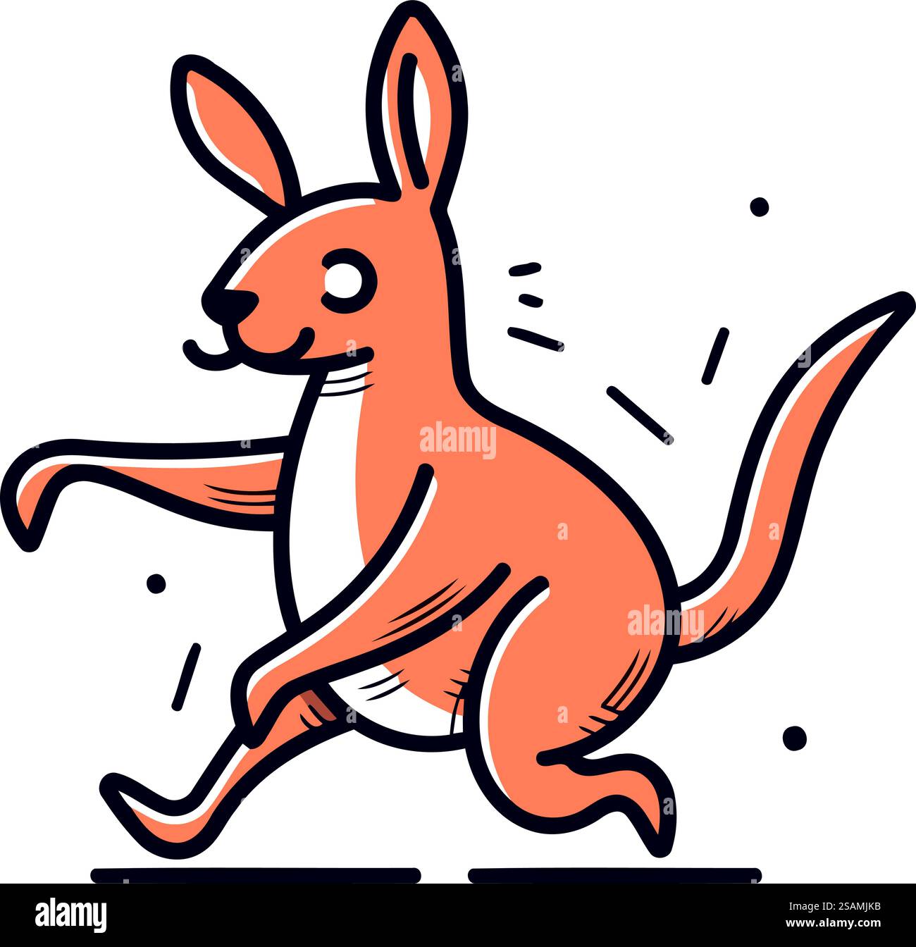 Kangaroo running. Cartoon kangaroo. Vector illustration Stock Vector ...