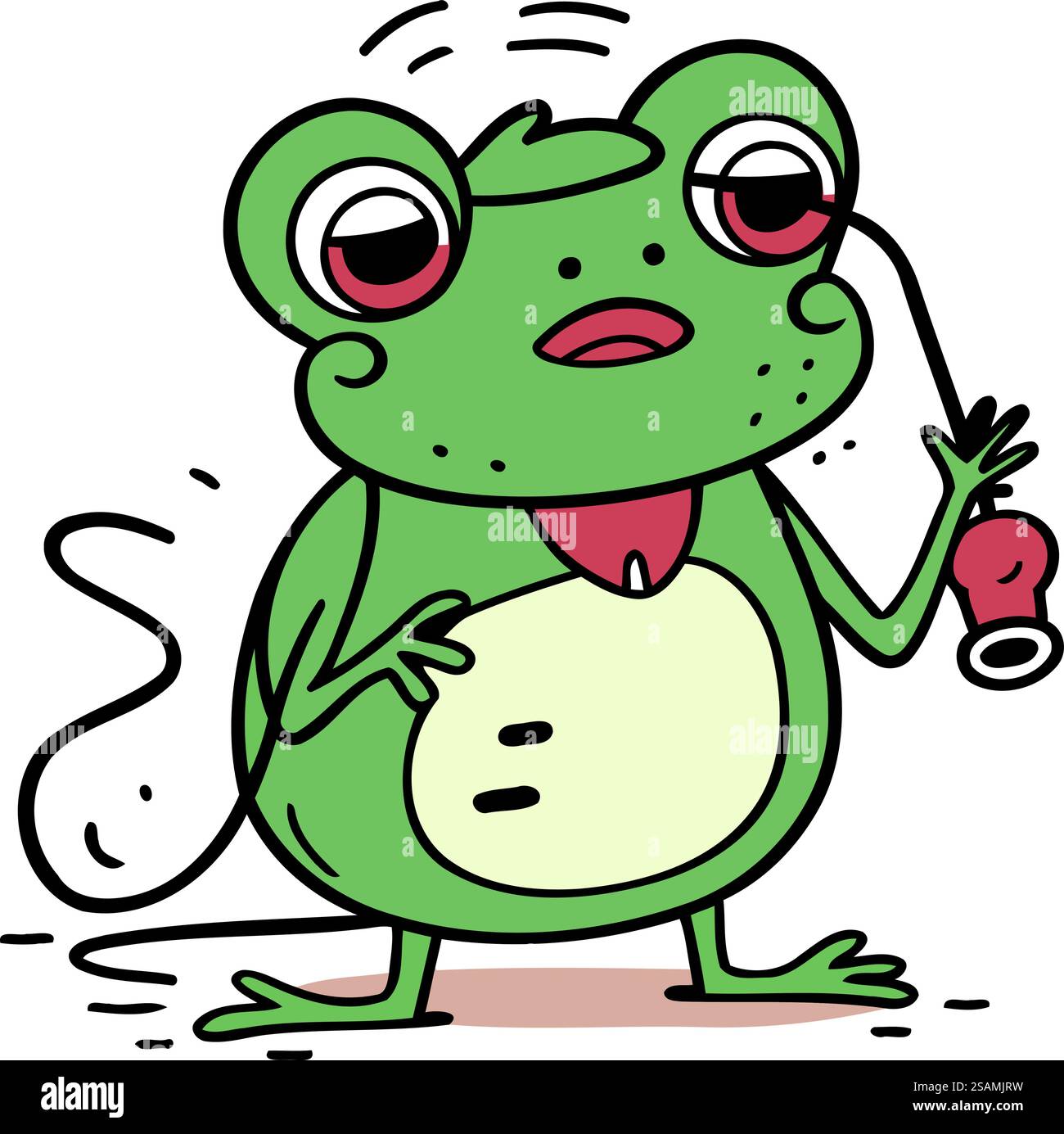 Frog cartoon character. Vector illustration of a funny frog character ...