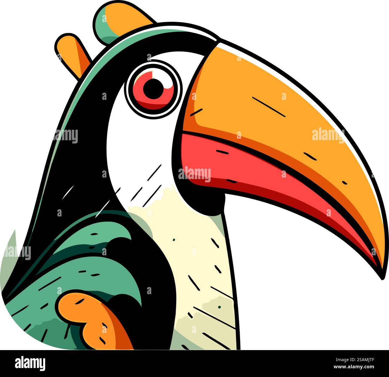 Cartoon toucan. Vector illustration isolated on a white background ...