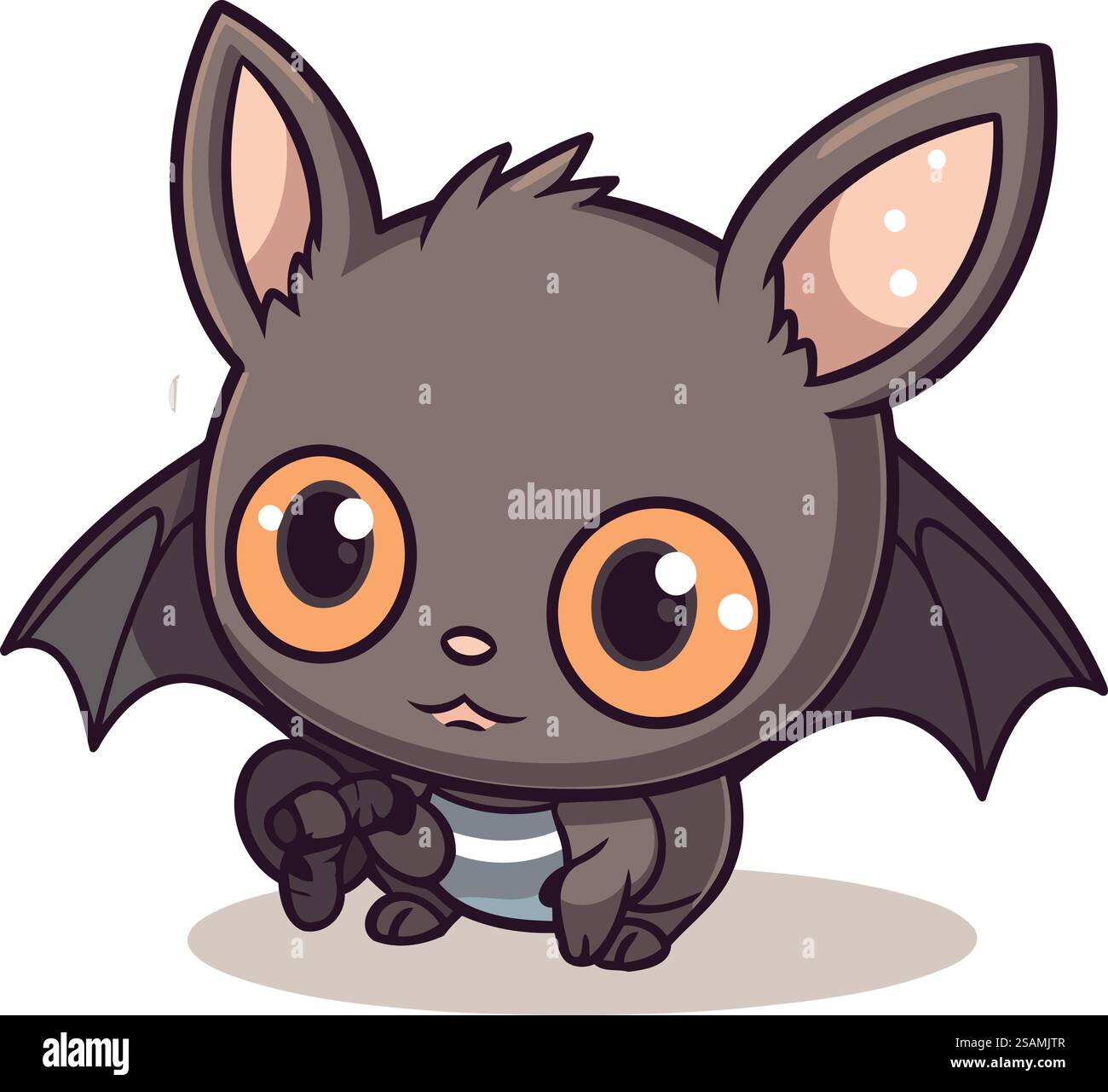 Cute little bat character cartoon vector illustration. Cute kawaii bat ...