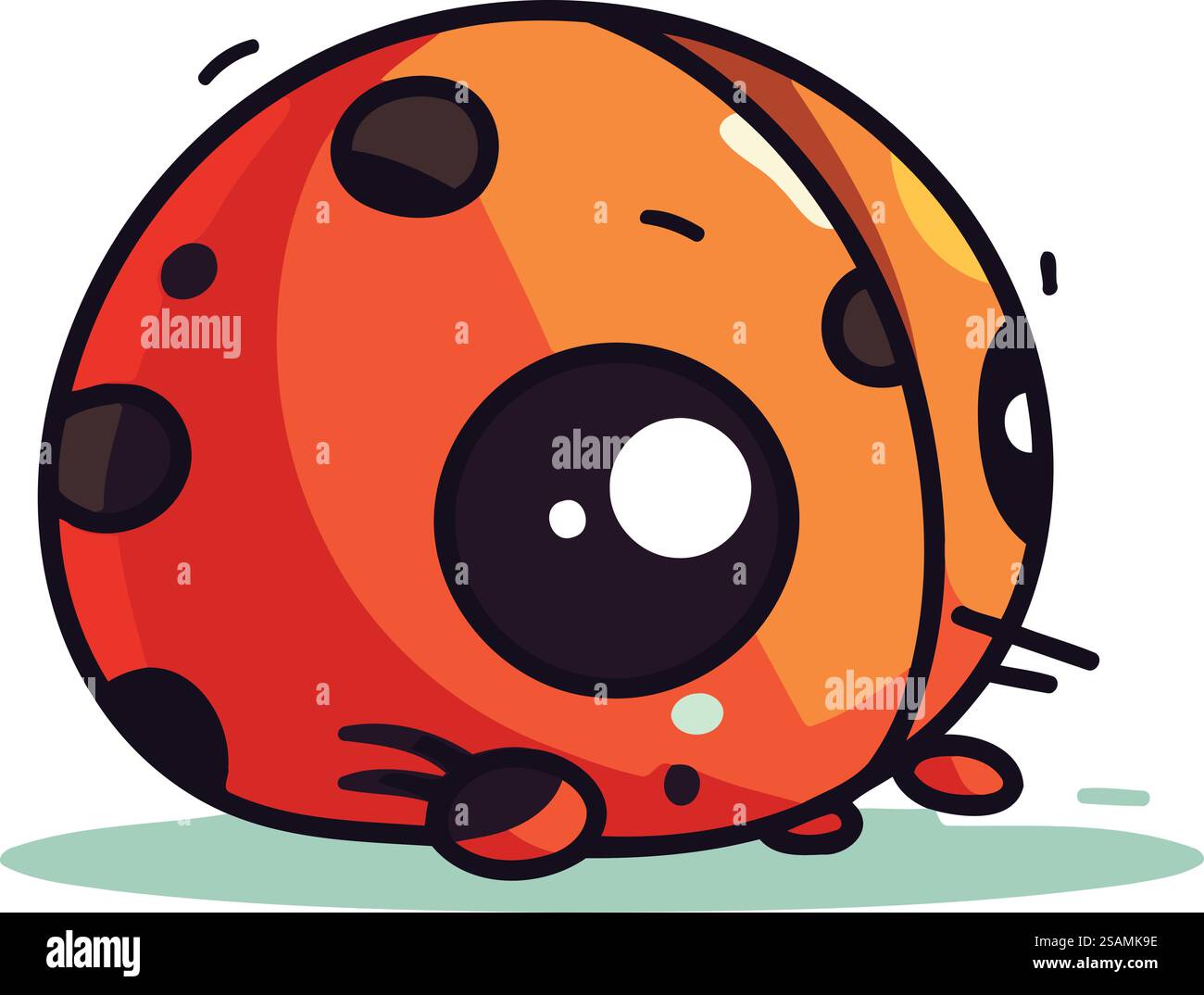Cute cartoon ladybug isolated on white background. Vector illustration ...