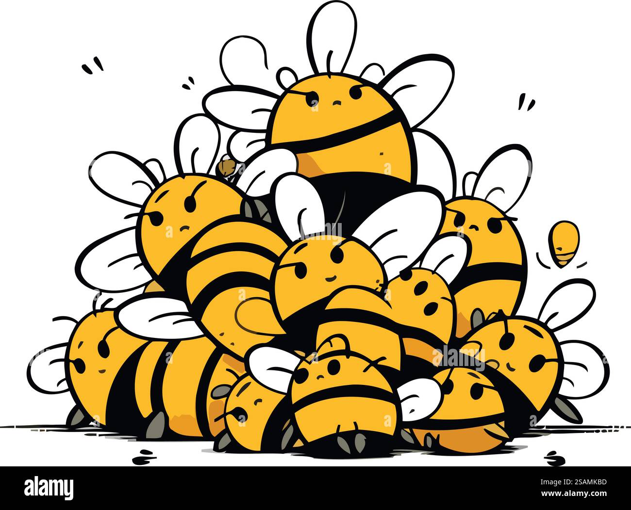 Cartoon bee family. Vector illustration of cute cartoon bee family ...
