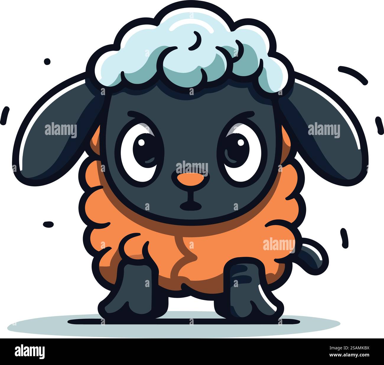 Cute Sheep Cartoon Mascot Character. Vector Illustration Stock Vector ...