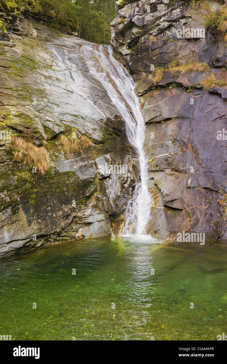 Goessl waterfalls, first fall, Malta valley, Carinthia, Austria, Europe ...