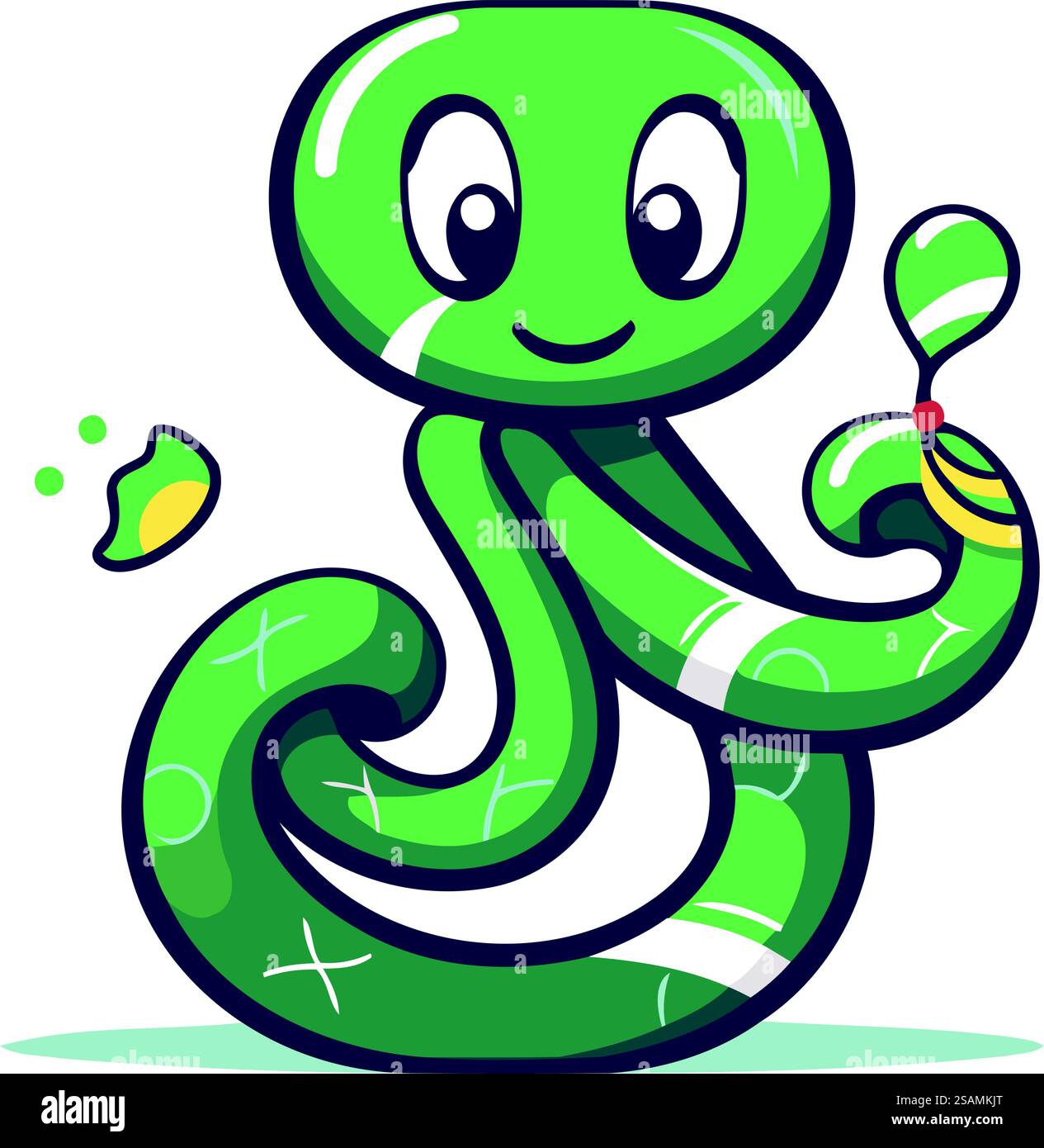 Cute Snake Cartoon Mascot Character. Vector Illustration Stock Vector ...