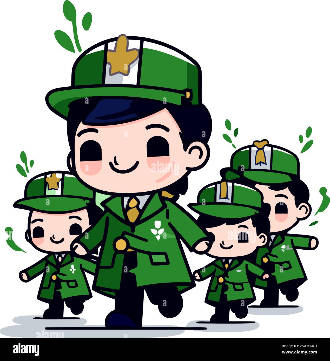 Cute boy and girl scout in uniform with happy face vector illustration Stock Vector Image & Art ...