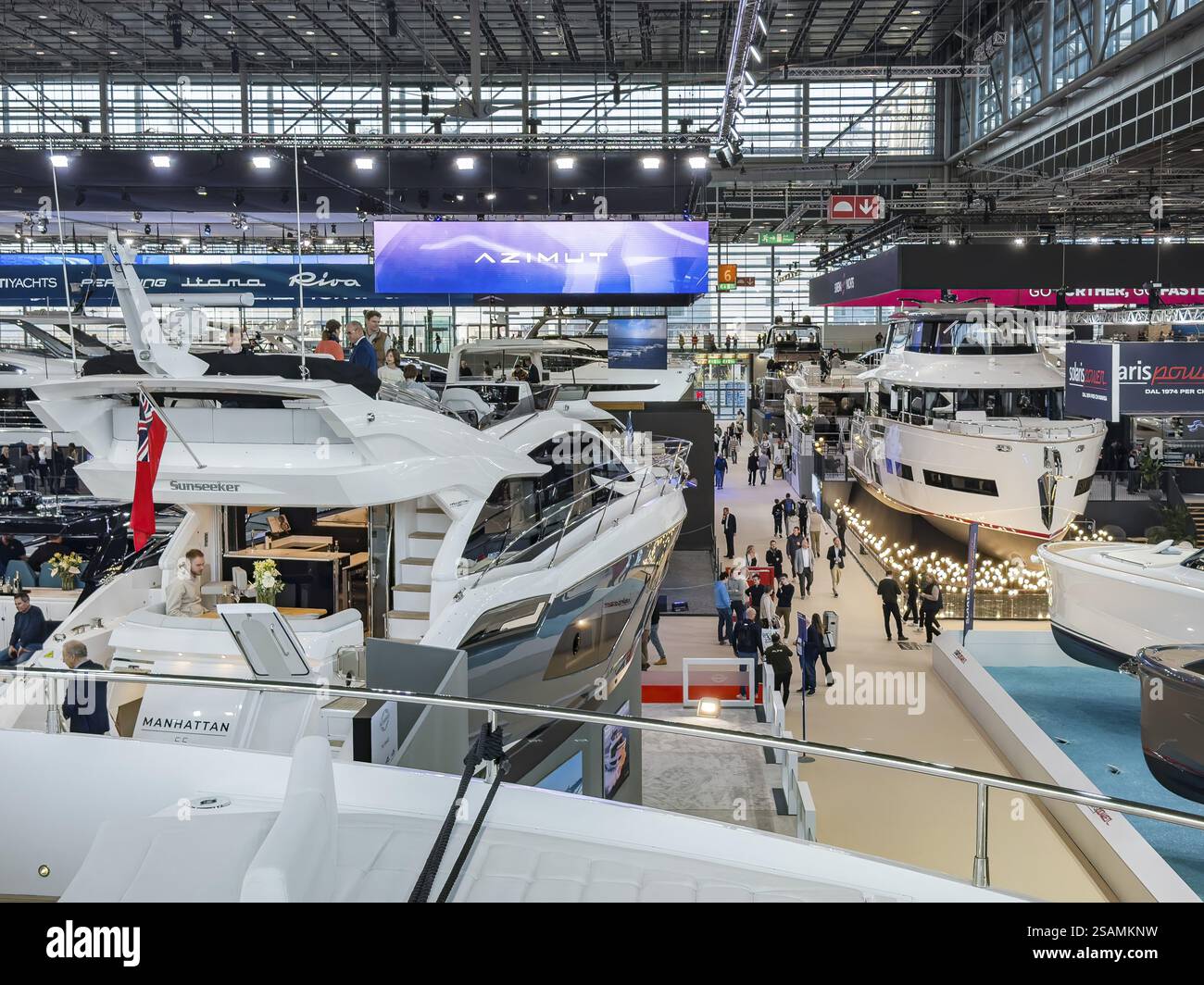 View from elevated position in exhibition overview of exhibition hall ...