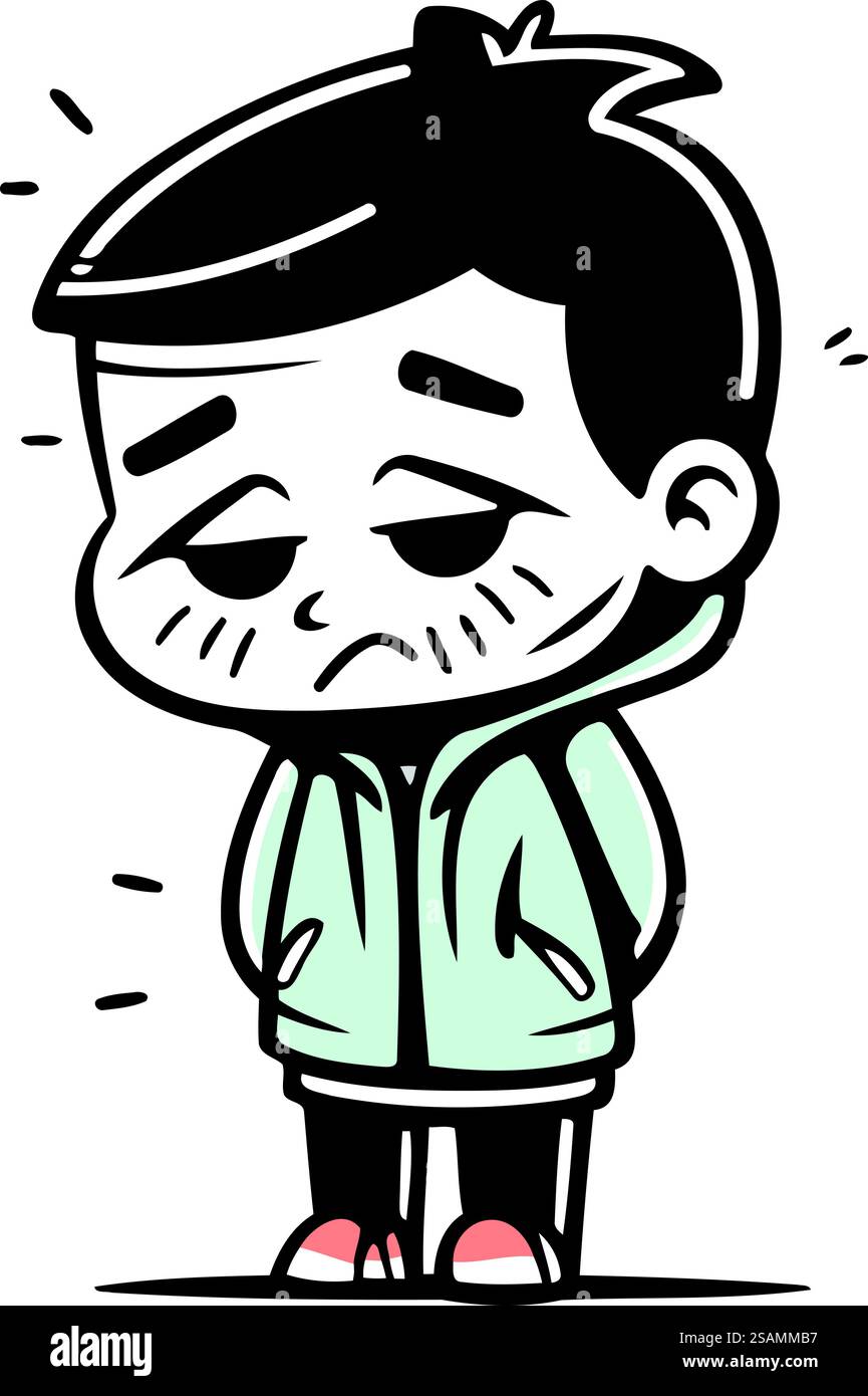 Angry man cartoon character. Vector illustration in doodle style Stock ...