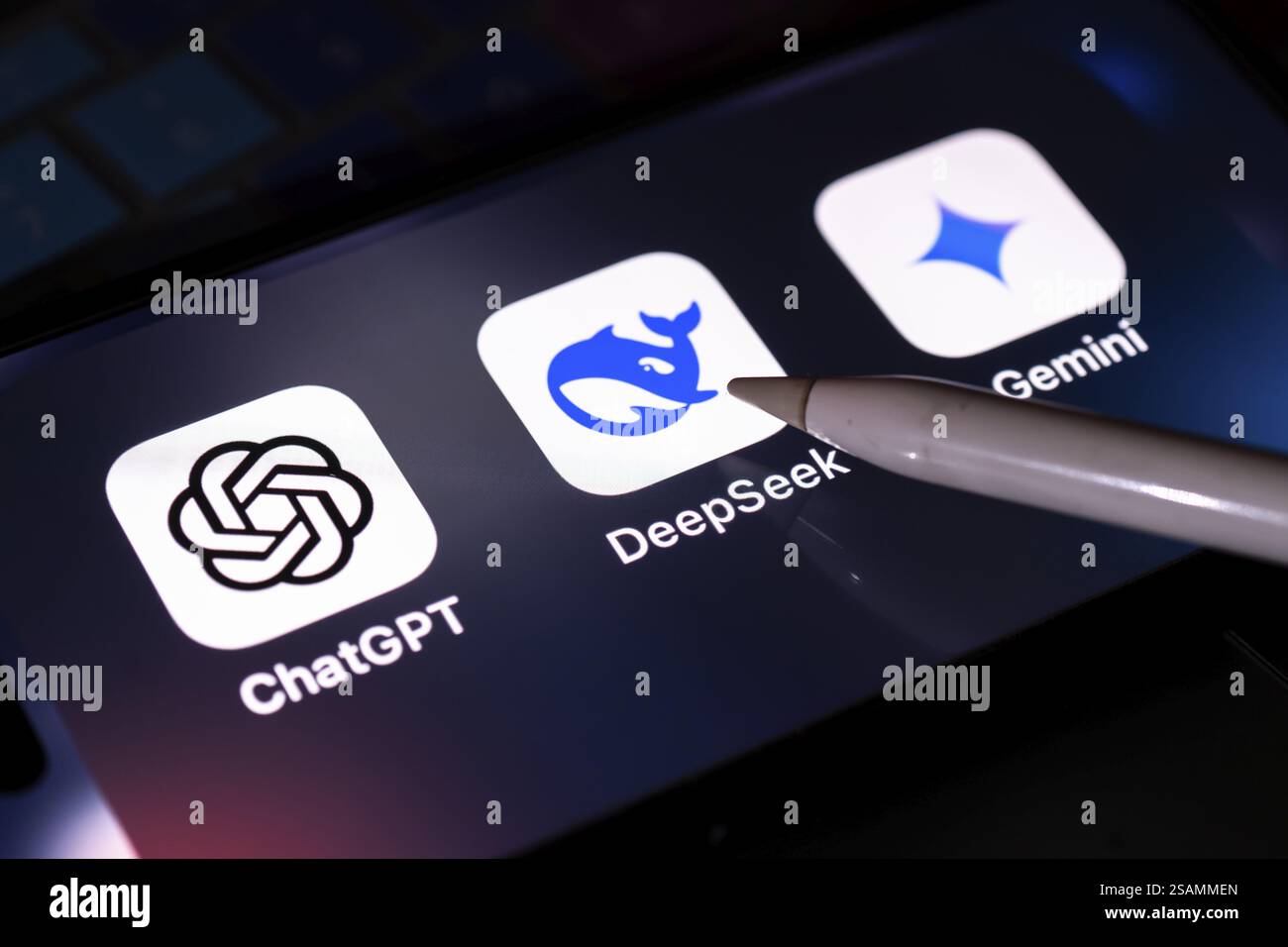 In this photo illustration, the newly launched Chinese DeepSeek app ...