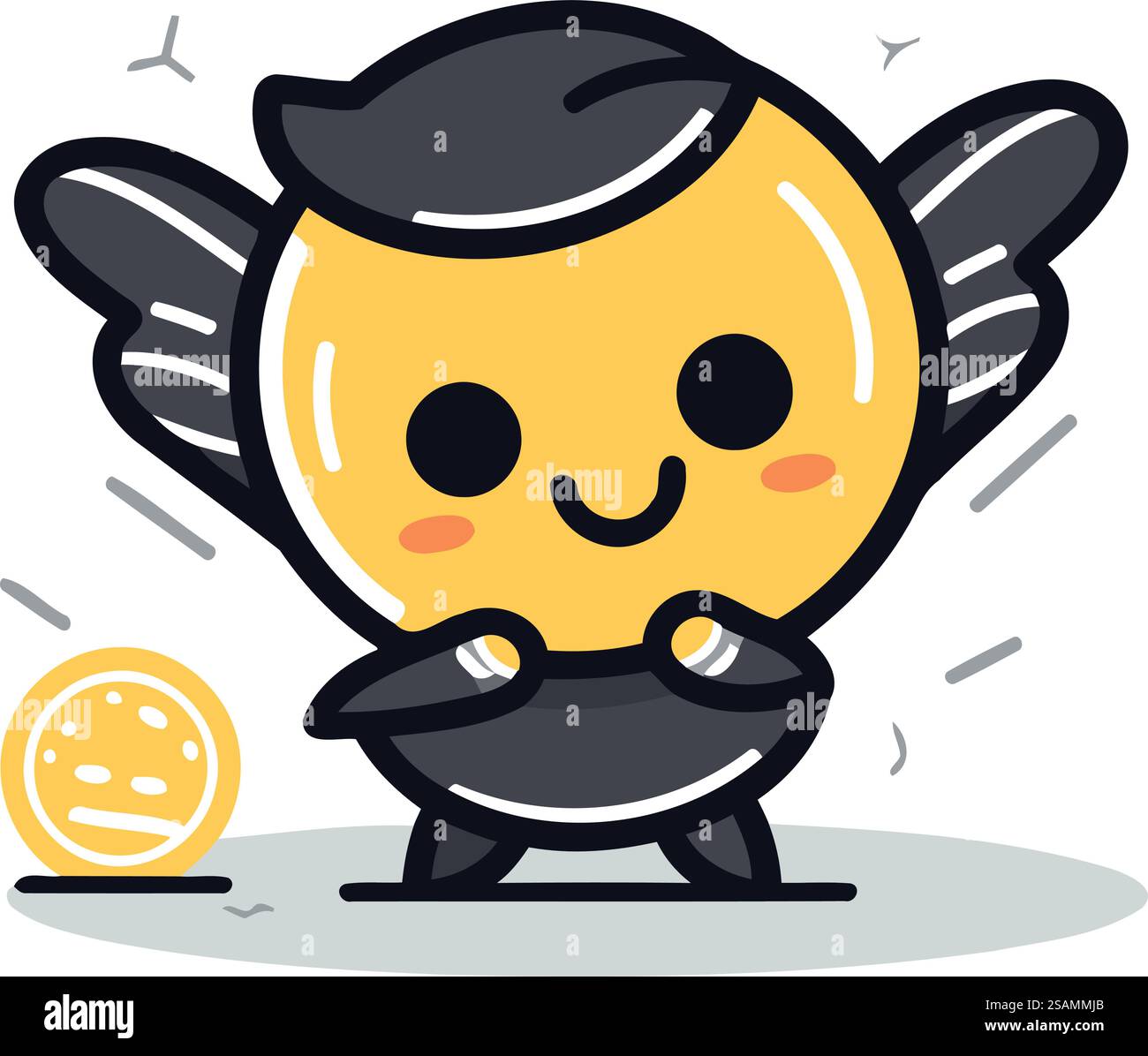 Cute and kawaii bee cartoon character. Vector illustration Stock Vector ...