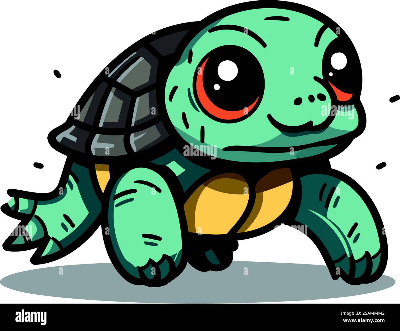Cute turtle character cartoon vector illustration. Cute cartoon ...