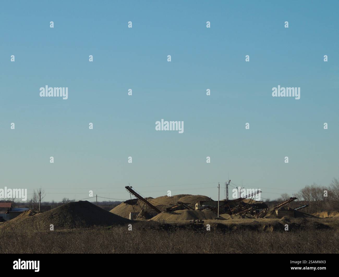 extraction of natural stone by mechanical processing, quarry and open ...