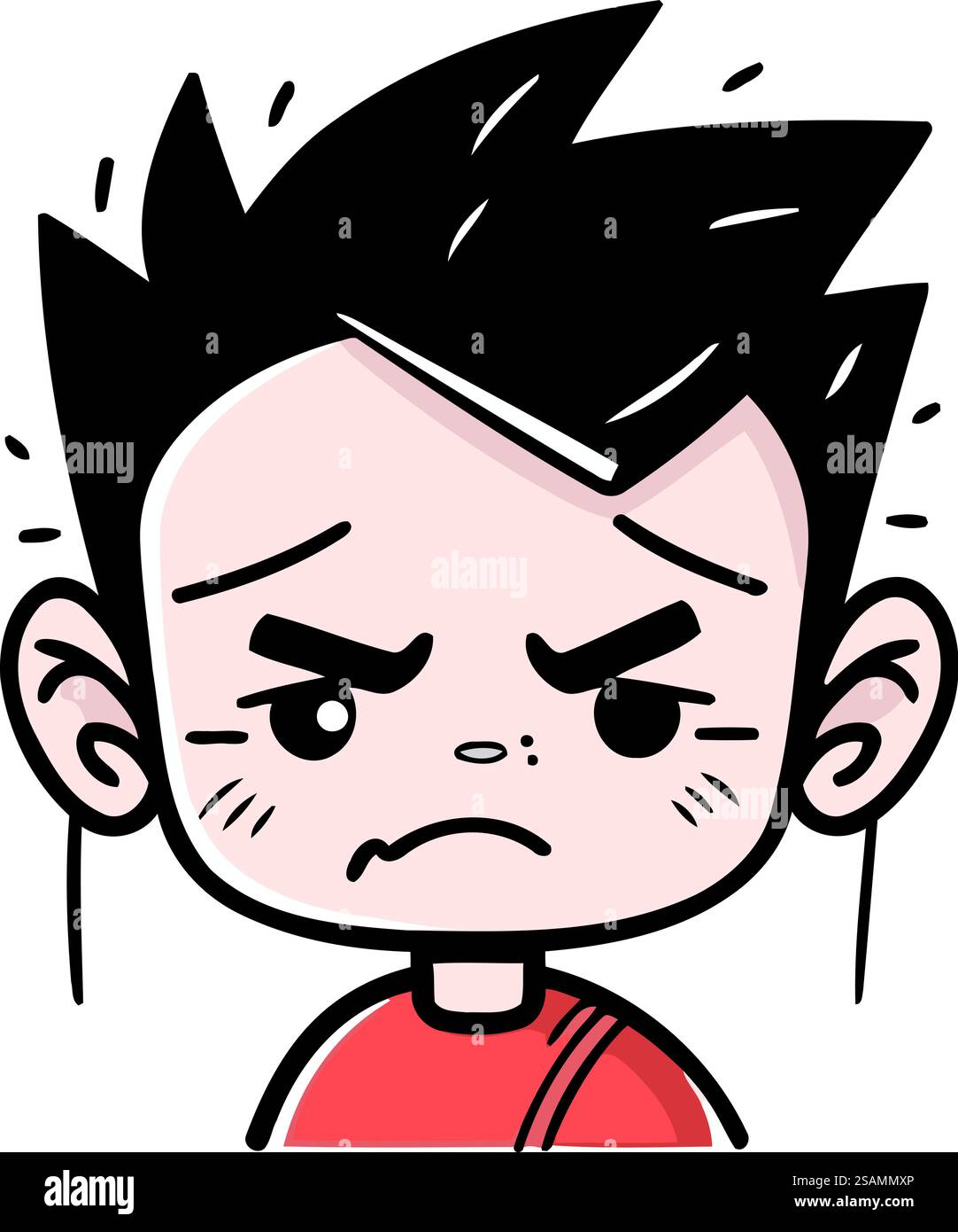 Angry little boy cartoon character. Vector illustration in flat style ...