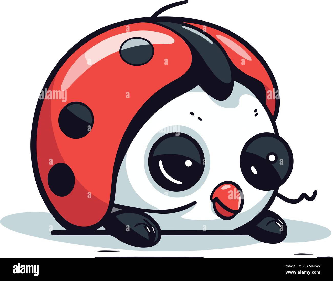 Cute cartoon ladybug isolated on white background. Vector illustration ...