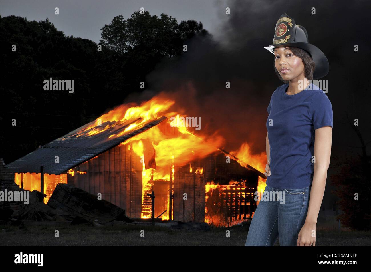 Firefighter works hi-res stock photography and images - Alamy