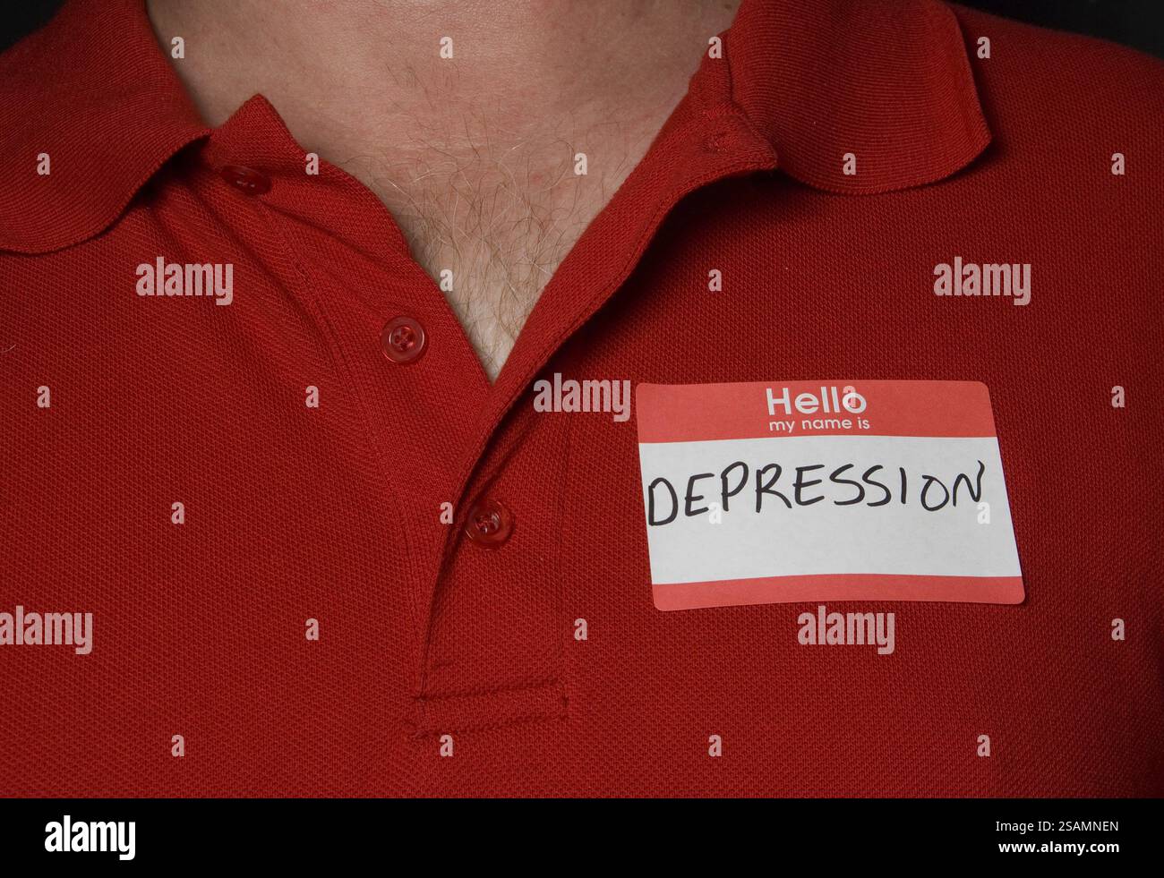 A generic name tag that says depression Stock Photo - Alamy