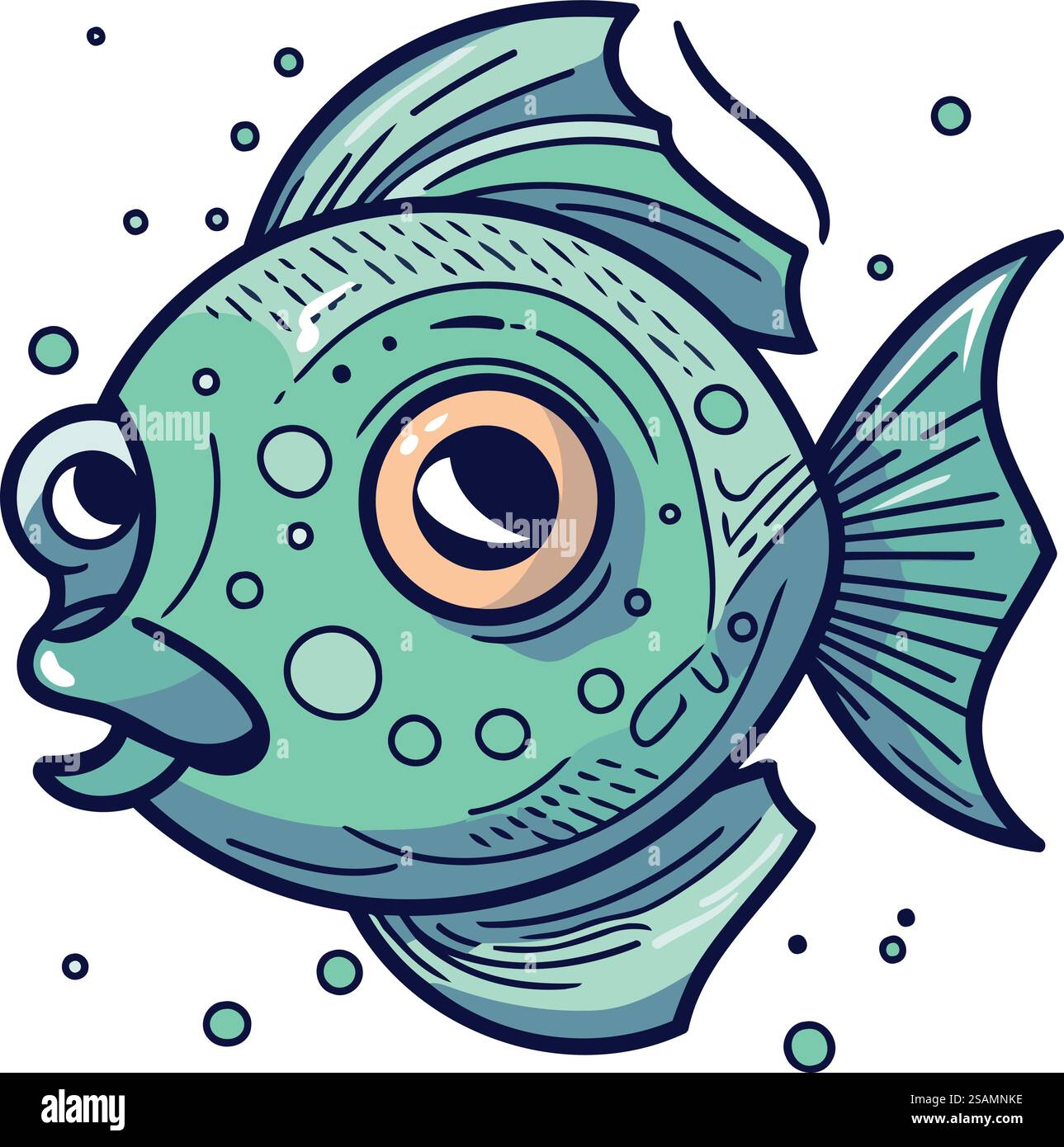 Cartoon fish. Vector illustration. Isolated on white background Stock ...