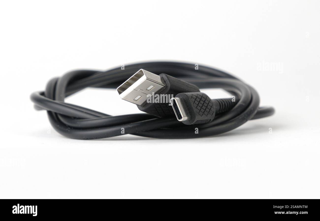 USB and TYPE-C cable for modern electronic devices. High quality photo ...