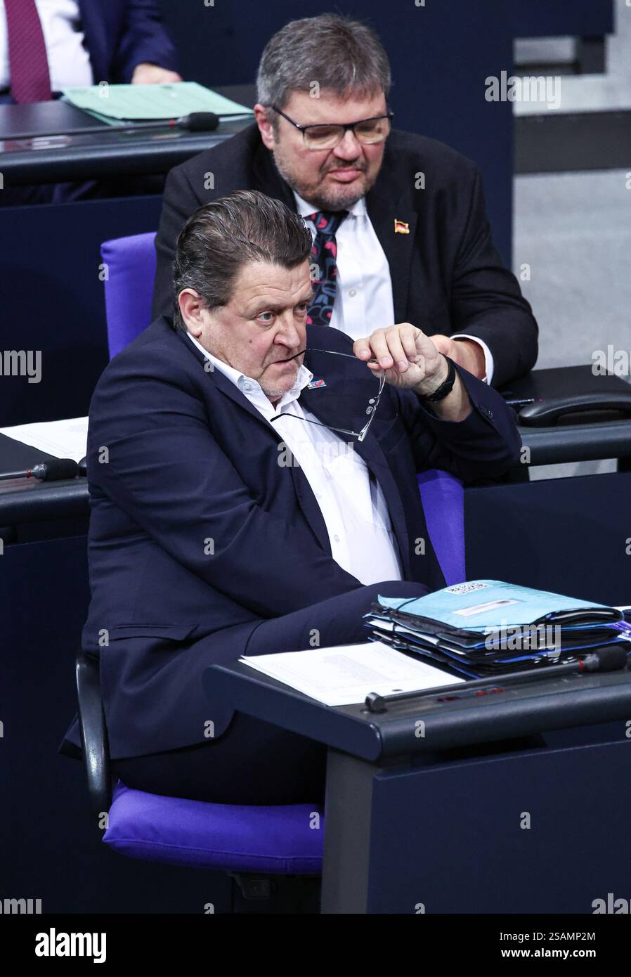 Berlin, Germany. 30th Jan, 2025. Michael Kaufmann (AfD) and Stephan ...