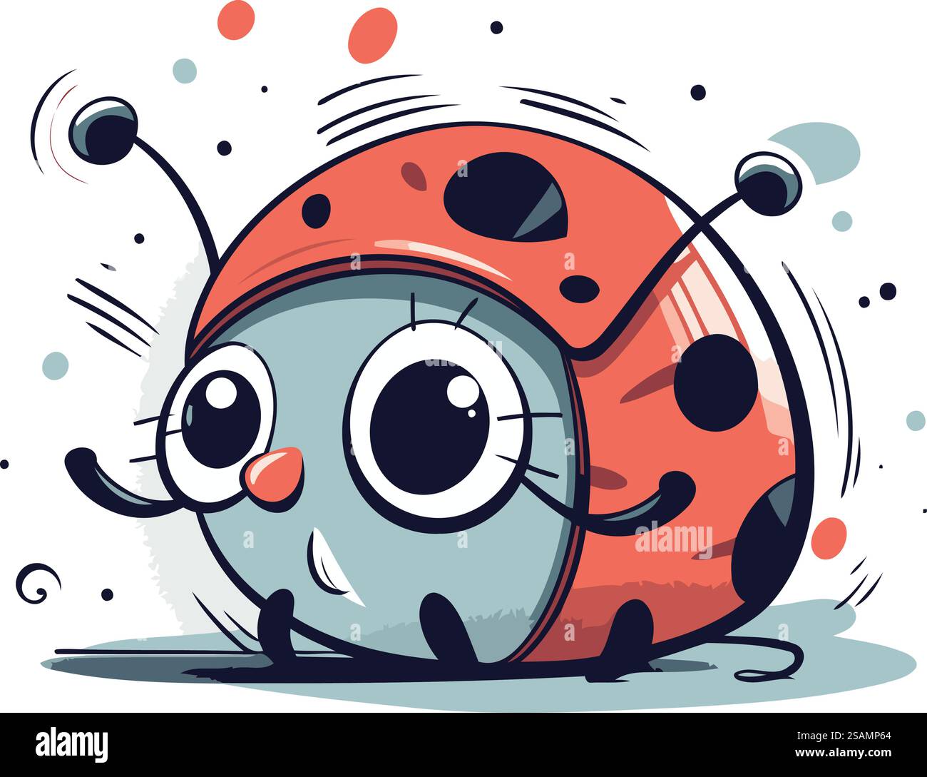 Cartoon ladybug. Cute colorful character. Vector illustration Stock ...